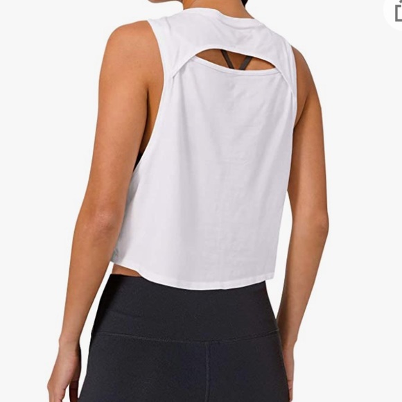 Tops | Laslulu Crop Workout Tops Loose Sleeveless Cropped Muscle Tank ...